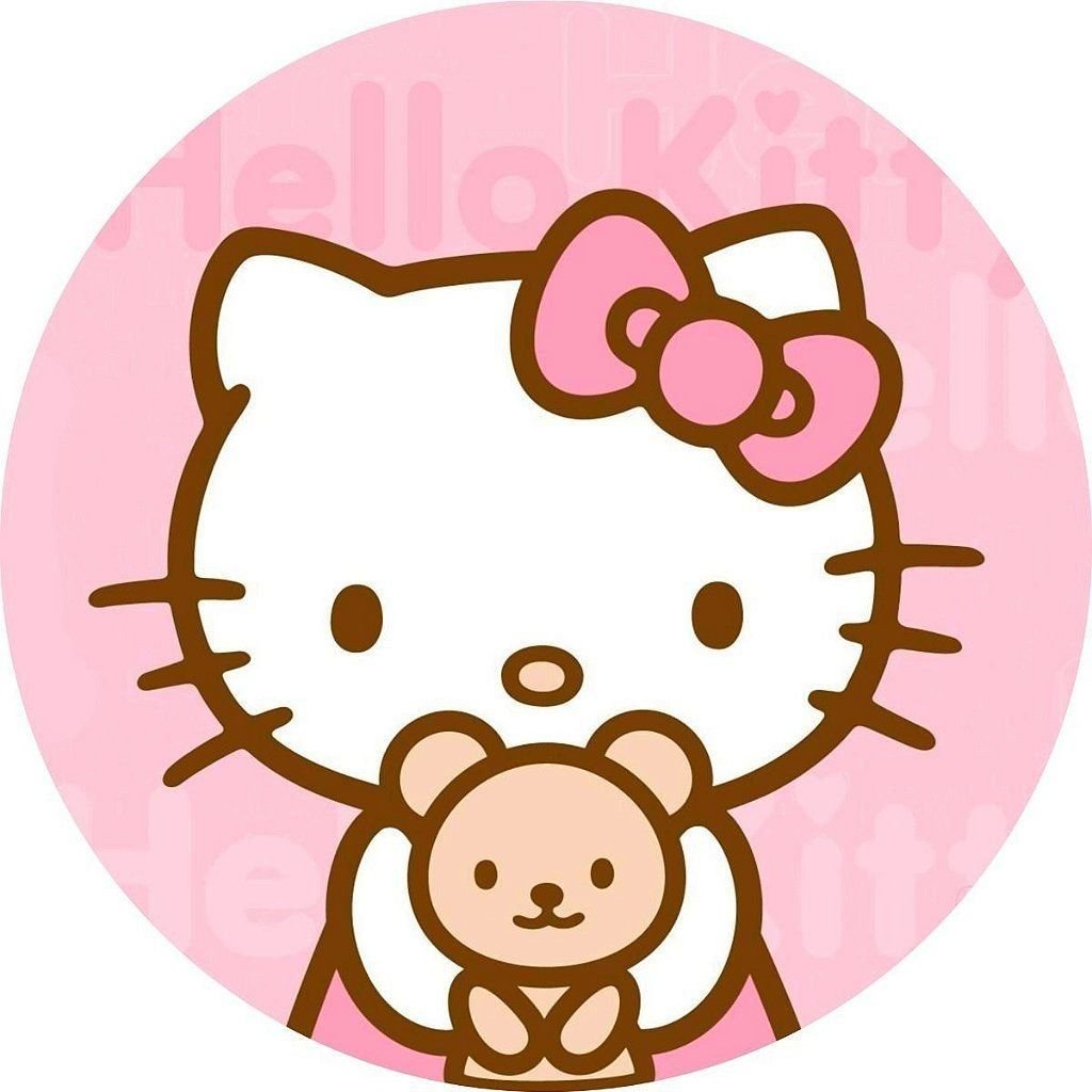 Painel Redondo Tecido Sublimado 3D Hello Kitty
