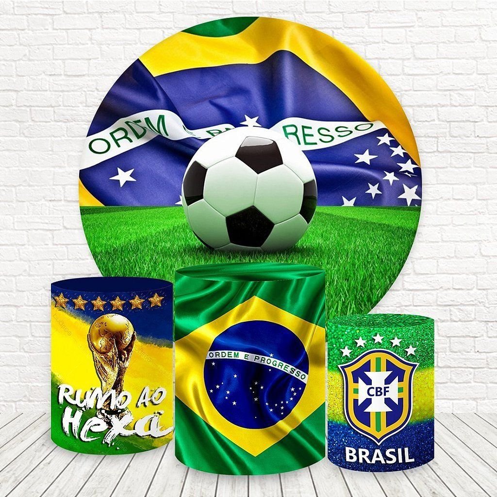 Painel Redondo e Capas Tecido Copa do Mundo