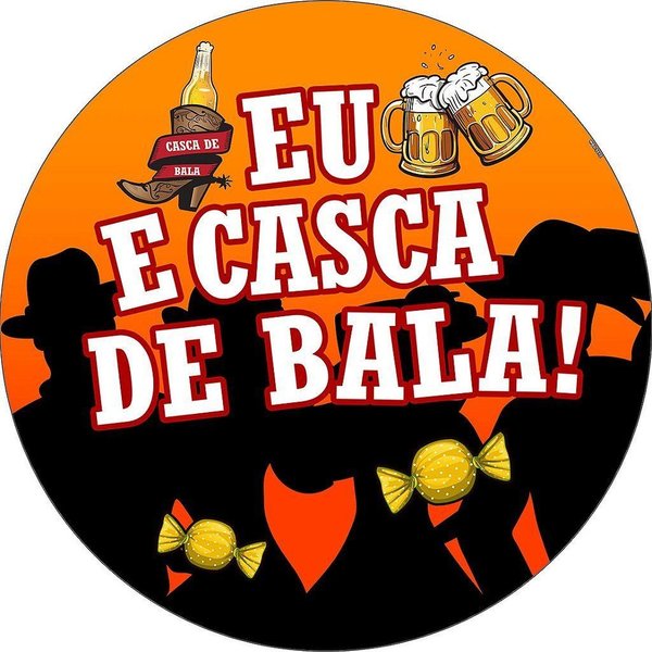 Painel Redondo Festa Tecido Sublimado 3D Casca de Bala