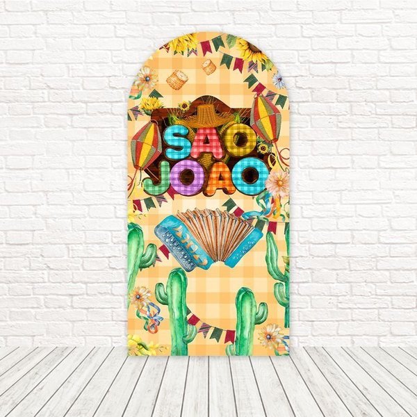 Painel Romano Com Elástico Tecido Sublimado Sublimado 3D Festa Junina