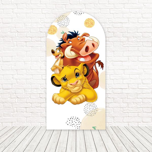 Painel Romano com Elastico Tecido Sublimado 3D Rei Leão