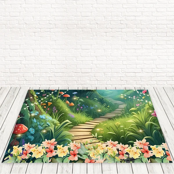 Tapete Lona Festa Semibrilho Jardim Caminho