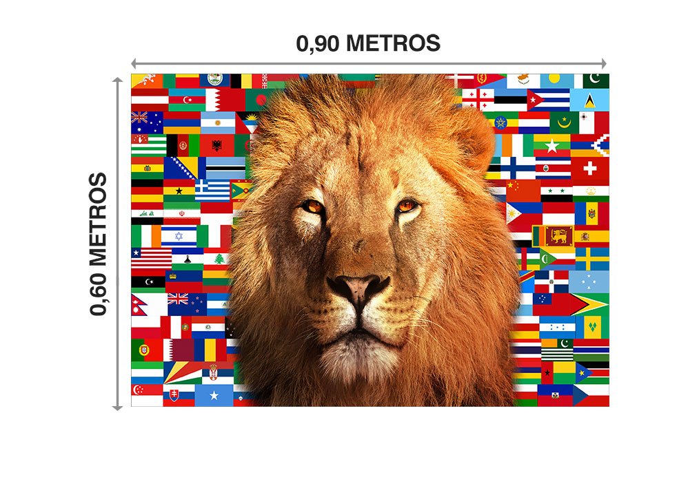 Bandeira Tecido Sublimado 0,90X0,60 Leão Missões